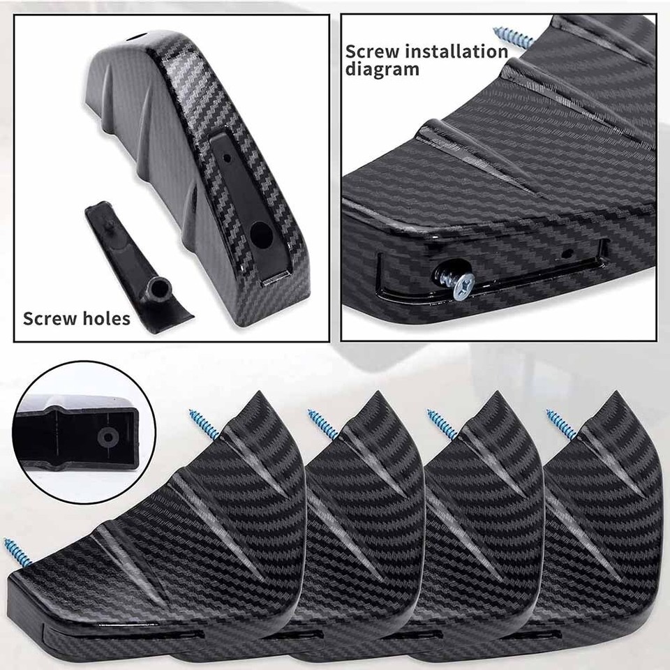 Carbon Fiber Rear Bumper Lip Diffuser Shark Fins Splitter For Chrysler ...
