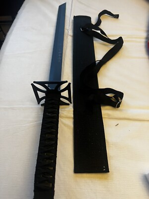 Full Tang 27” Chopper Motorcycle Katana Sword & Iron Cross Tsuba Blade ...