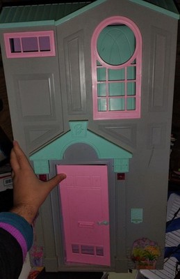 Vintage Barbie Talking Townhouse Folding Fold Out House Purple Retro NO ...