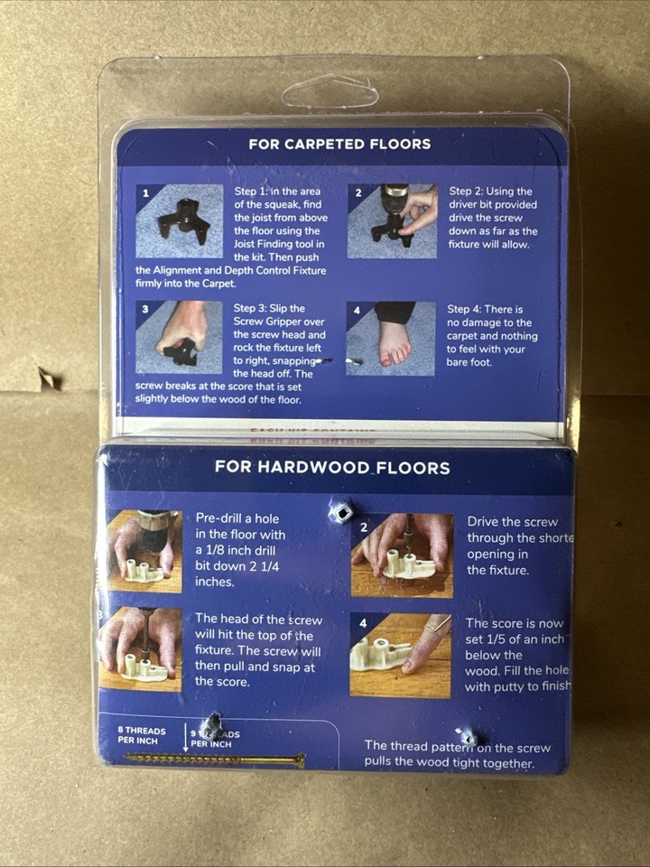 SQUEEEEEK NO MORE 3233 KIT ELIMINATES Floor Squeak Floor Repair Kit NIP ...