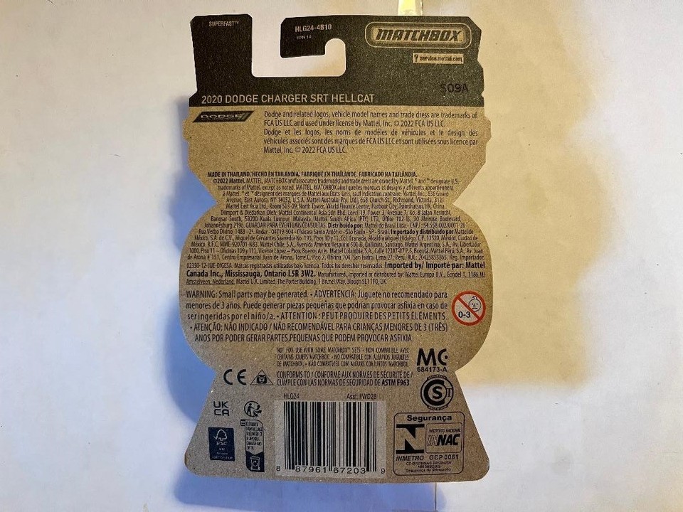 2023 Matchbox Moving Parts Series 39/54 2020 Dodge Charger SRT Hellcat ...