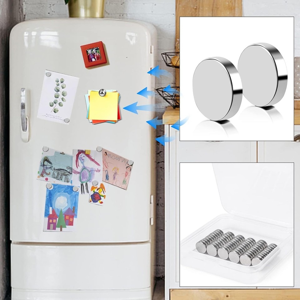 Refrigerator Magnets, 120 Pcs Rare Earth Magnets, Neodymium Fridge ...