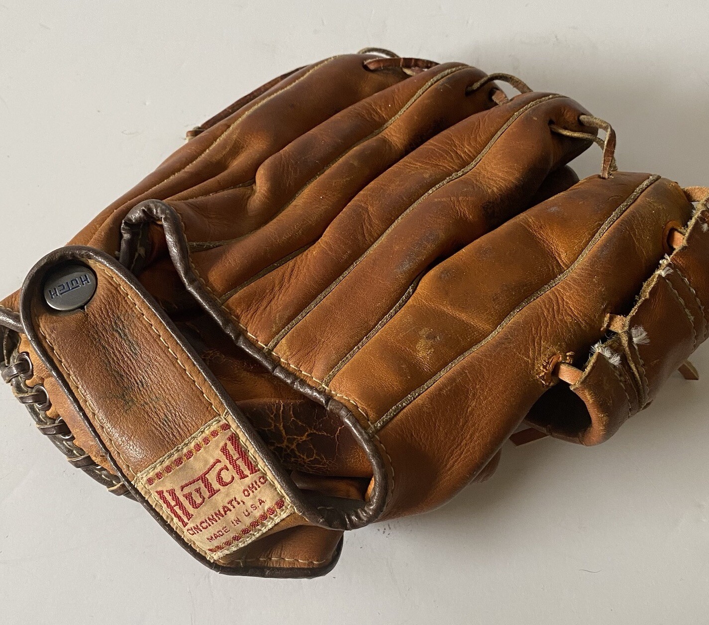 Vintage HUTCH Button Back Baseball Glove Mitt Major Leager Boys / JR ...