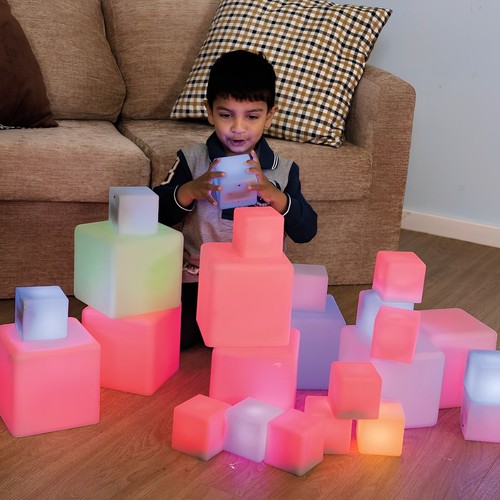 TTS Glowing Cube Blocks Toys Set Sensory Play Set Educational Toy Kids ...