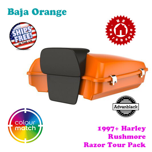 ADVANBLACK Baja Orange Razor Tour Pack Pak for 97+ Harley Road Touring ...
