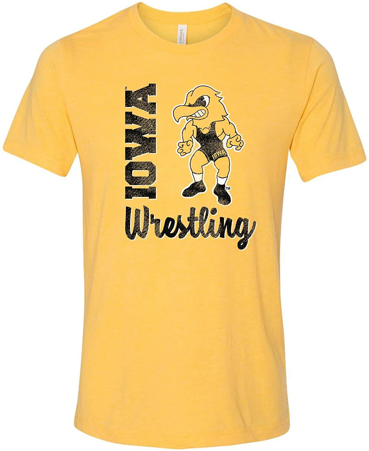 Iowa Hawkeyes Wrestling Herky Script Canvas Triblend T Shirt - Heather ...