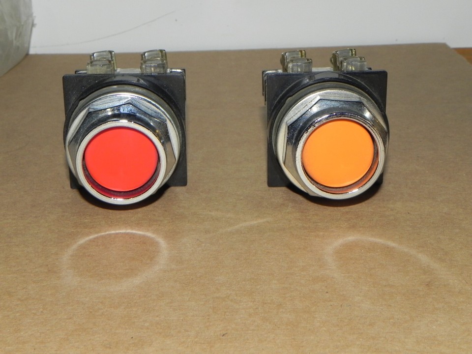 GE CR104P Push Button Switches 1 Orange 1 Red (2) | eBay