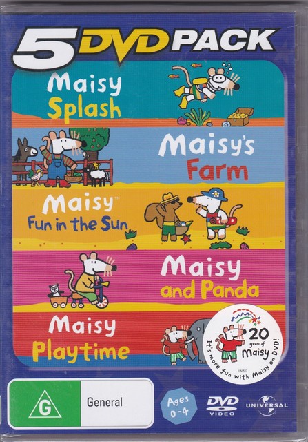 Maisy DVD Farm Fun in The Sun Panda Playtime Splash 5 (5 Disc ) 4 Hours ...
