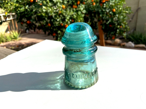 Vintage Aqua Blue Glass Insulator Hemingray - 9 No Date, Made in USA | eBay