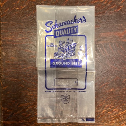 Vtg Butte Butchering Co Montana New 5 Lb Ground Beef Plastic Bag ...
