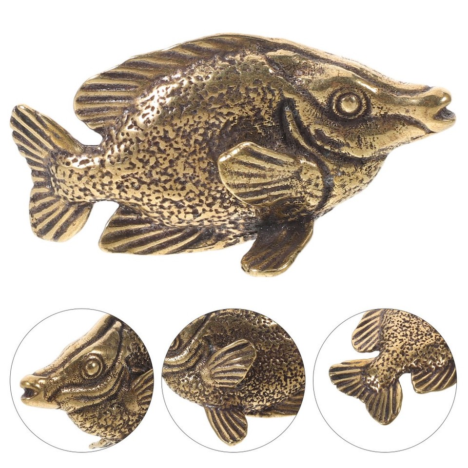 Fish Shaped Brass Ornaments Copper Animal Figurine Antique Decor | eBay ...