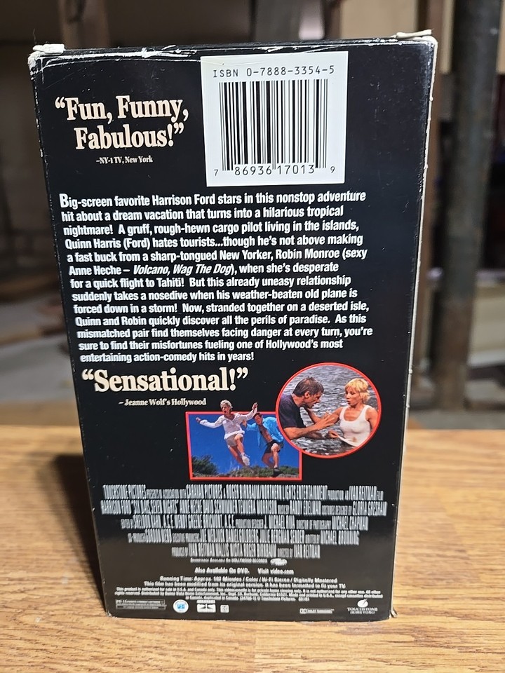 Six Days, Seven Nights (VHS 2002) Touchstone Harrison Ford Anne Heche ...