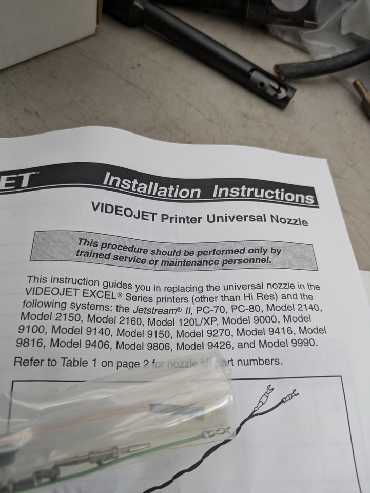 ORIGINAL VIDEOJET Printer Universal Nozzle New in Box SP363007 | eBay
