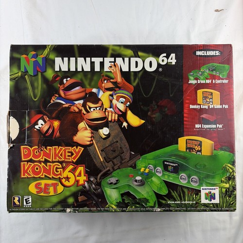 NINTENDO 64 N64 DONKEY KONG SET JUNGLE GREEN CONSOLE BOX EXPANSION PAK ...
