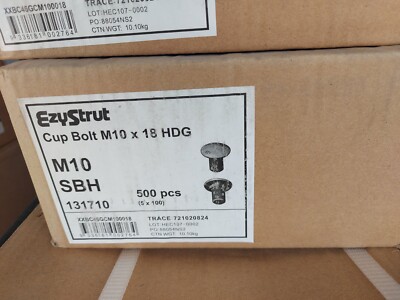 EzyStrut cup bolt m10 x 18 HDG M10 SBH 500 pieces | eBay Australia