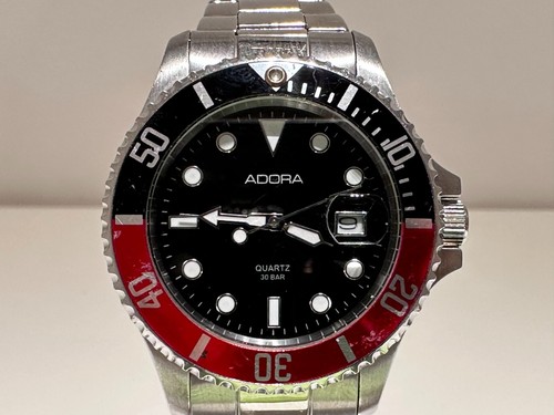 RETRO 42mm DIVER STYLE SPORT MEN'S ST. STEEL QUARTZ WATCH "ADORA"/PEPSI ...