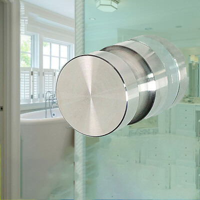 Round Stainless Steel Bathroom Shower Room Glass Sliding Door Knobs and ...