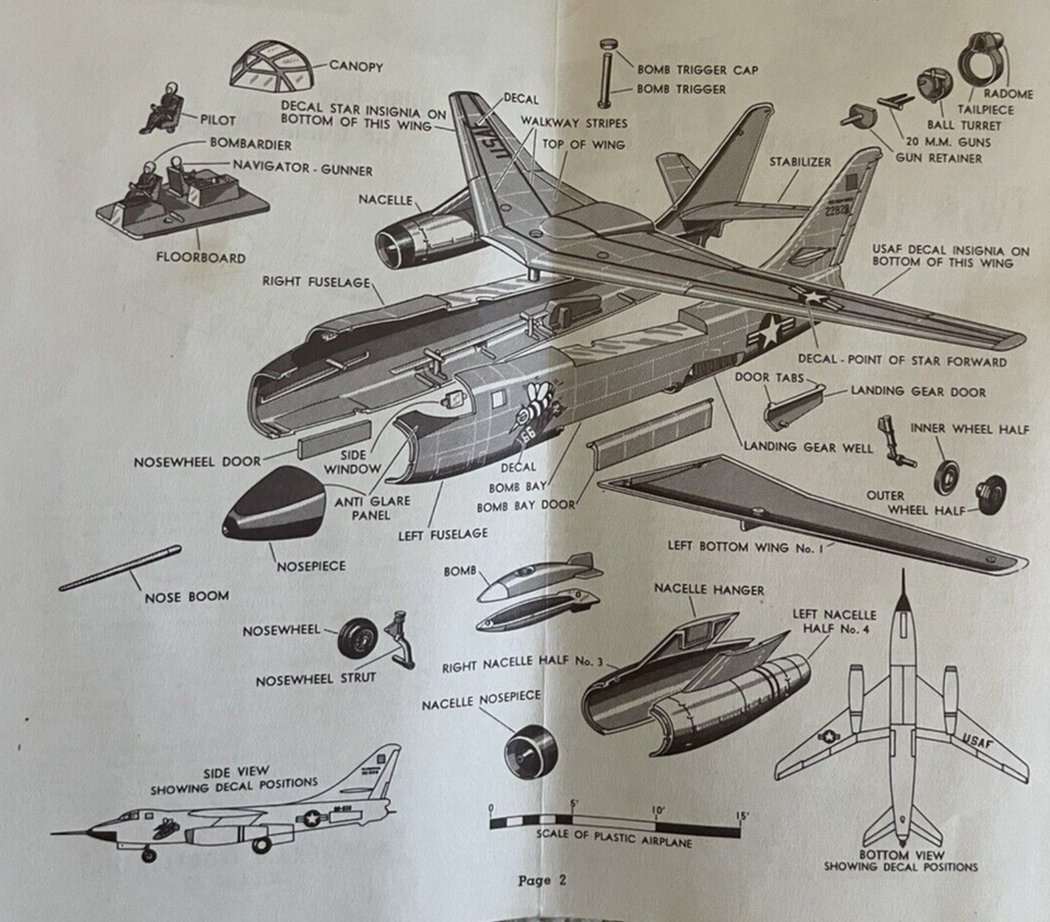 Monogram Douglas B-66 USAF Twin Jet Bomber Model Kit P10-98 1955 ...