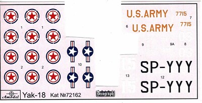 Amodel 72203 1/72 Yakovlev Yak-18 'Max' decals only | eBay Australia