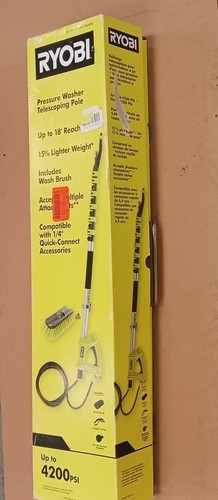 NEW! RYOBI 18 ft. Extension Pole with Brush for Pressure Washer ...