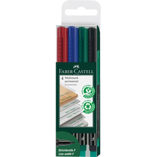 4 feutres - Indélébile - Permanent - Pointe fine - Faber-Castell ...