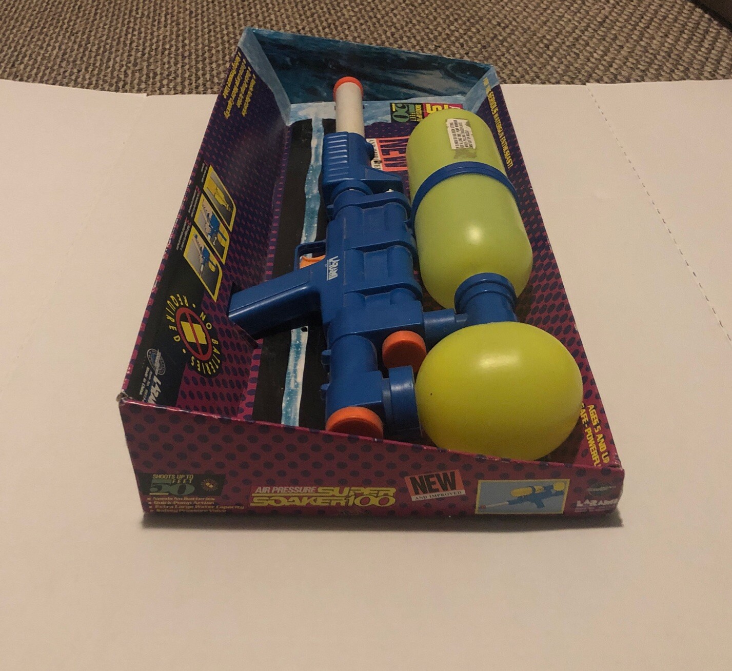 1990 VINTAGE Larami Super Soaker 100 Retro RARE New & Improved Shoots ...