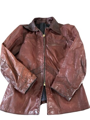 Vintage Rare 70s Woolly Mammoth Mod Leather Jacket Hippy Horsehide ...