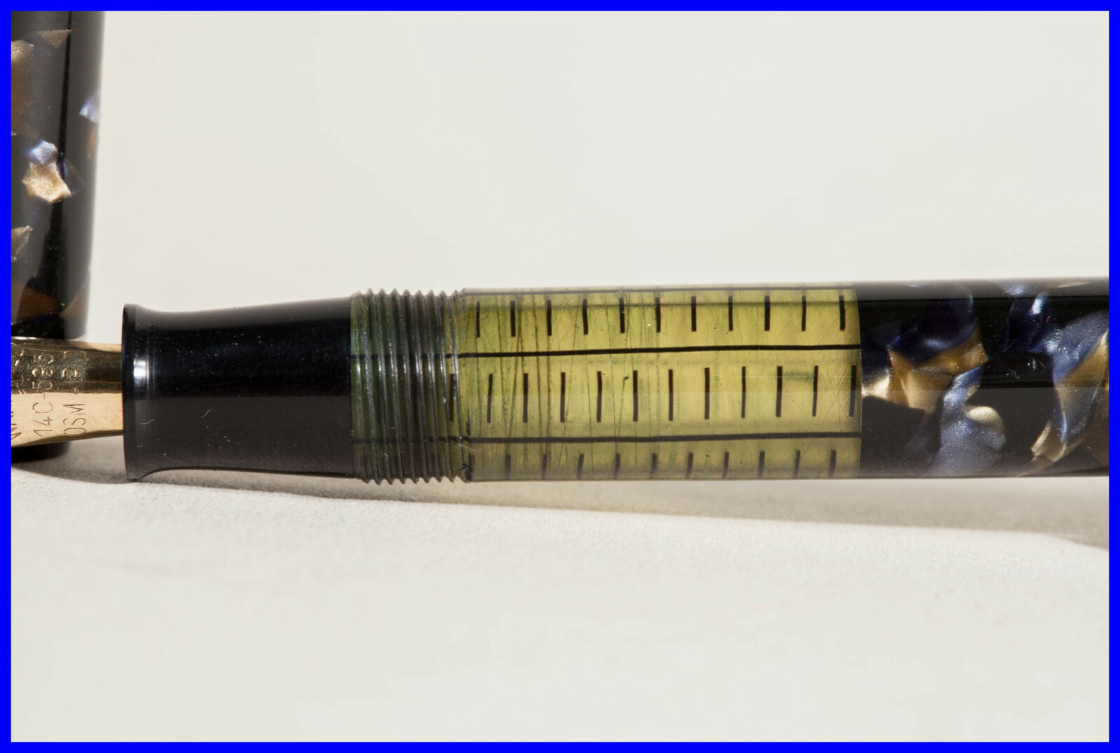 GOLDEN BLUE marbled OMEGA SUPERNOVA 1930's Italian Made Piston Filler ...