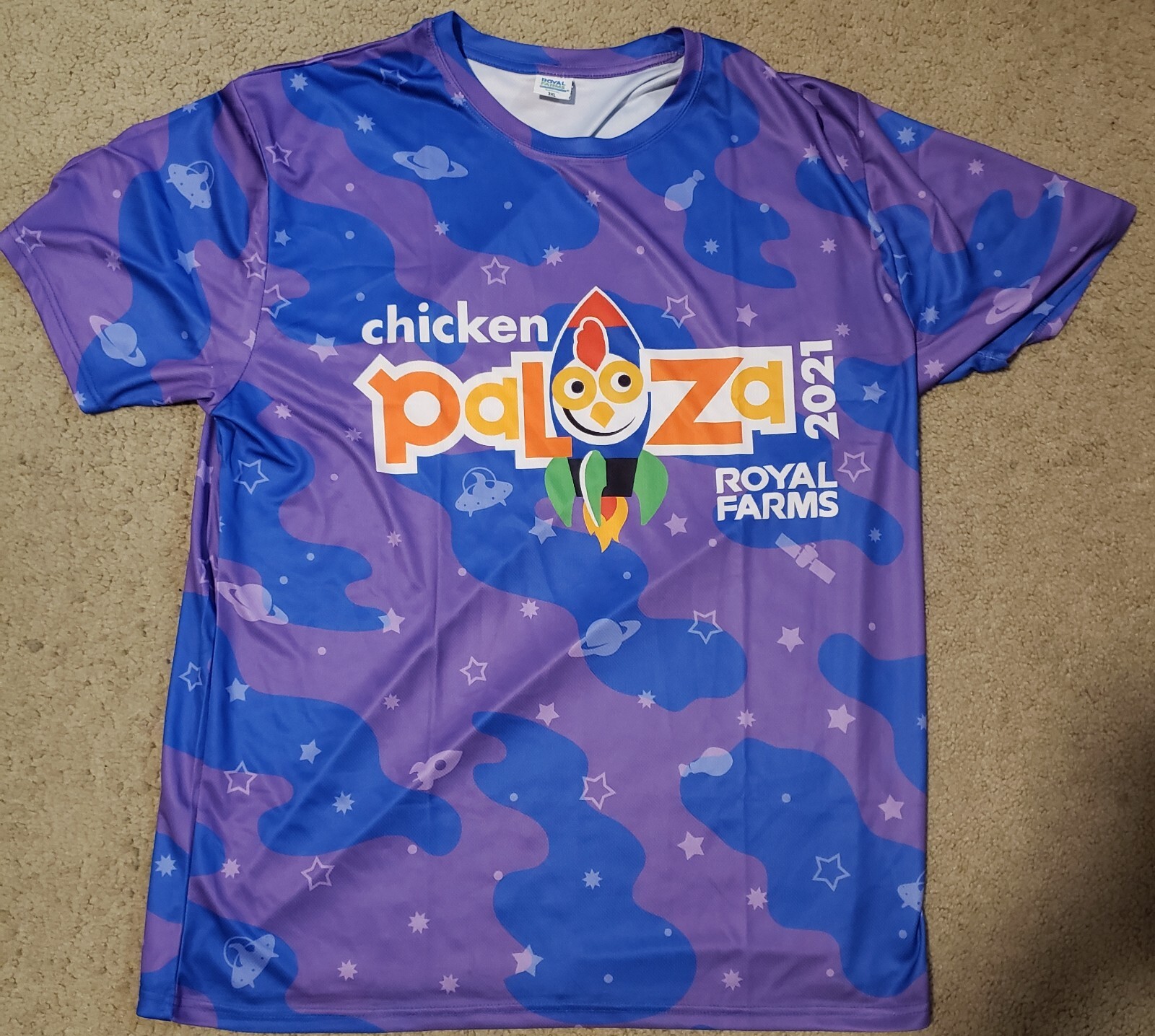 Royal Farms Chicken Palooza 2021 Short Sleeve Polyester Shirt Mens 3XL ...