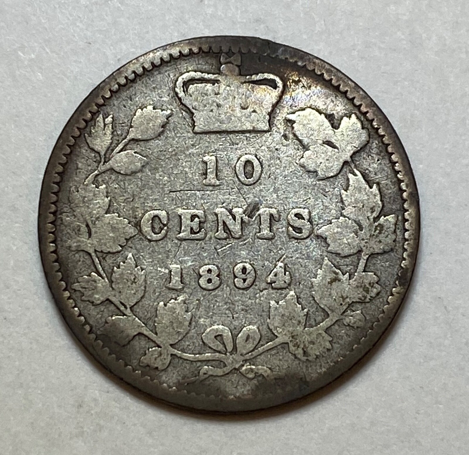 1894 CANADA Silver Dime Victoria Del Gratia Regina RARE!! LOW MINTAGE ...