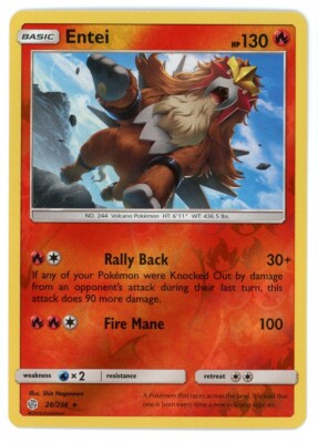 Entei Reverse Holo 28/236 Cosmic Eclipse Pokemon Card | eBay UK