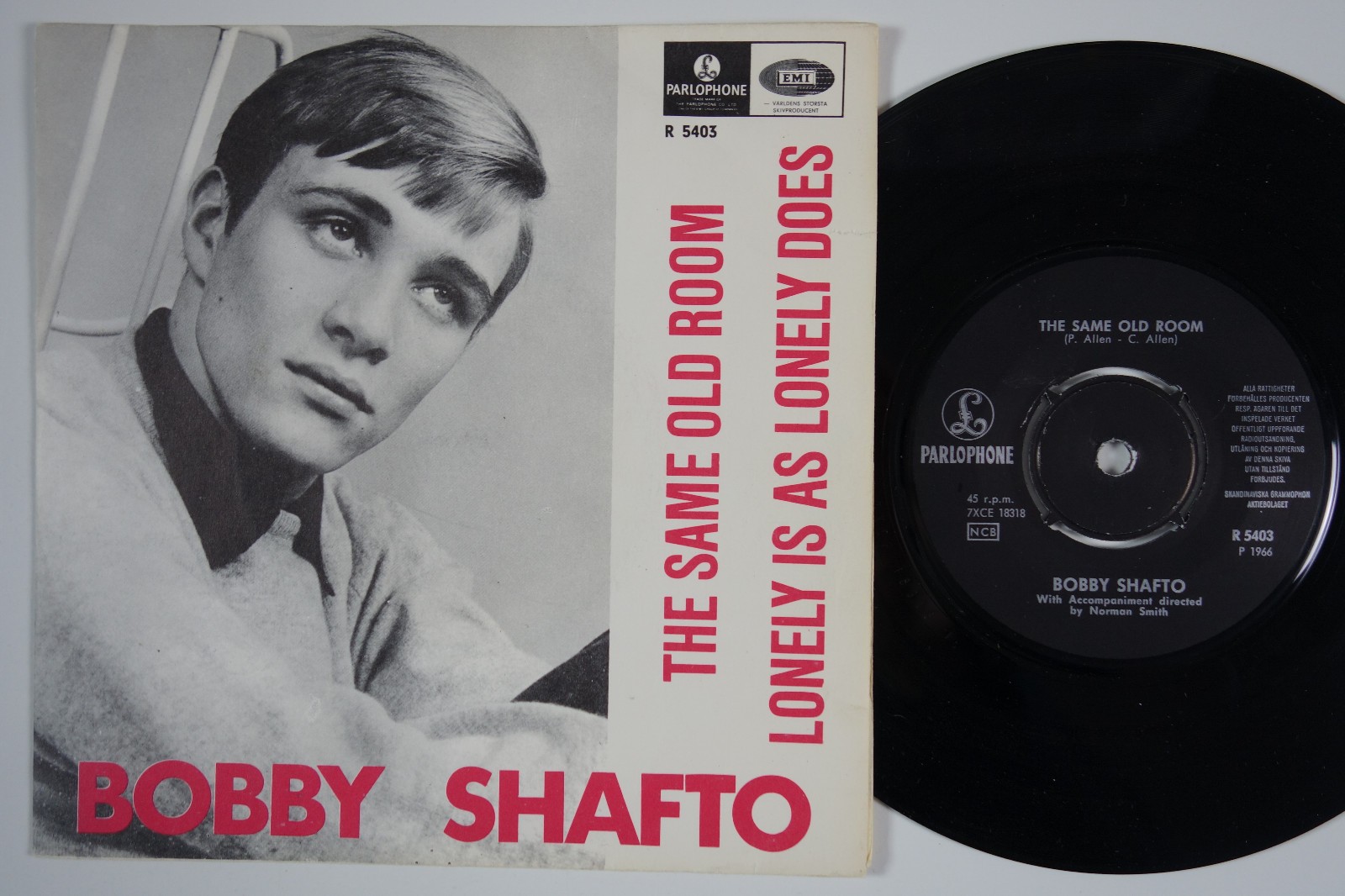 BOBBY SHAFTO The Same Old Room RARE Sweden 45 UK ARTIST beat popcorn ...