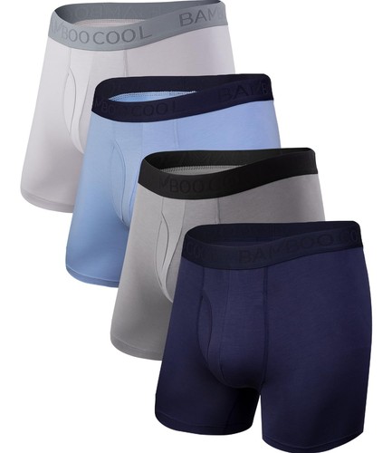 BAMBOO COOL Mens Underwear Soft Breathable Stretch Classic Boxer Briefs ...