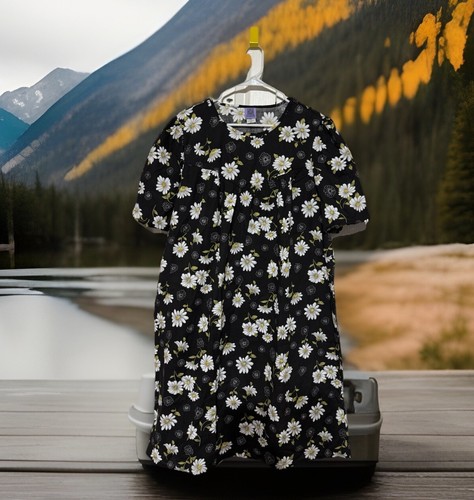 VTG Chic 80s 90s DAISY Print BoHo Cocktail Garden Party mini SunDRESS ...