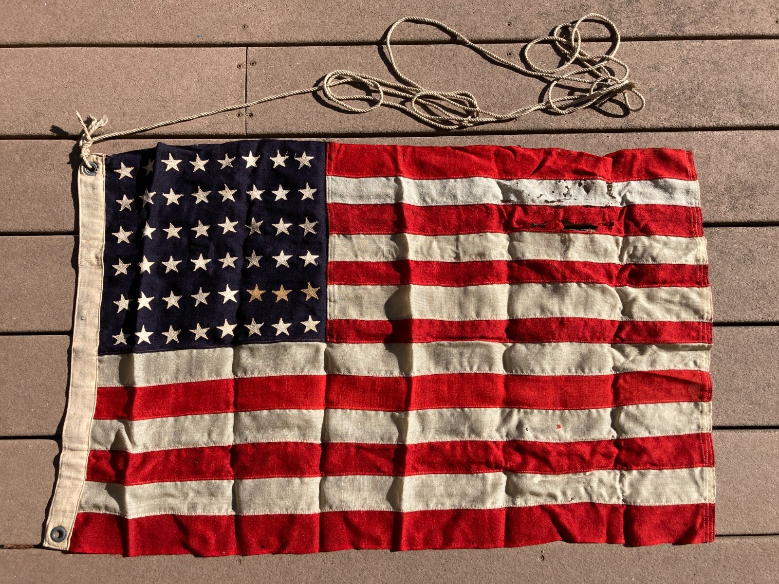 Small WW2 USN US Navy 48 Star Naval Nautical Ensign Flag Field Gear | eBay