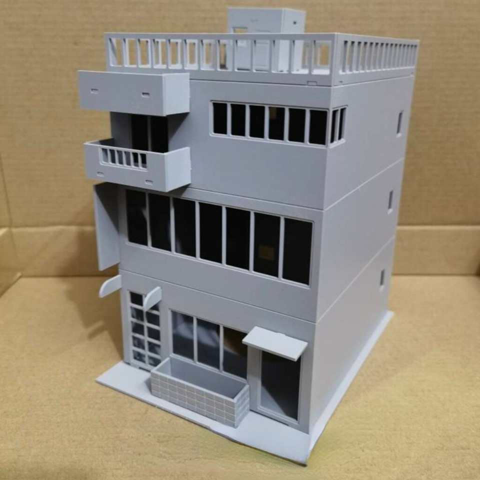 Diorama 1/64 Office Building Model Railway Layout House Scene Display ...