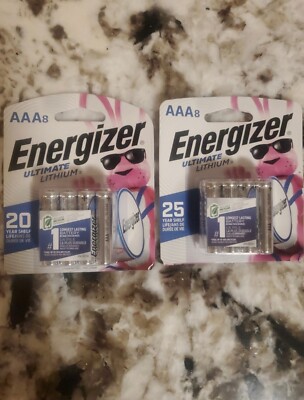 LOT OF 16 Energizer Ultimate Lithium AAA 8 Batteries 16 Total EXP: 2040 ...