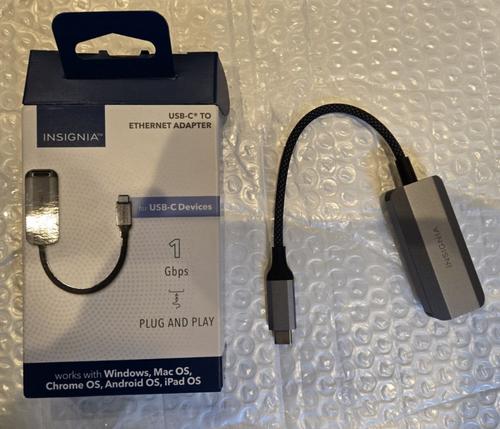 Insignia- USB-C to Gigabit Ethernet Adapter - Black | eBay