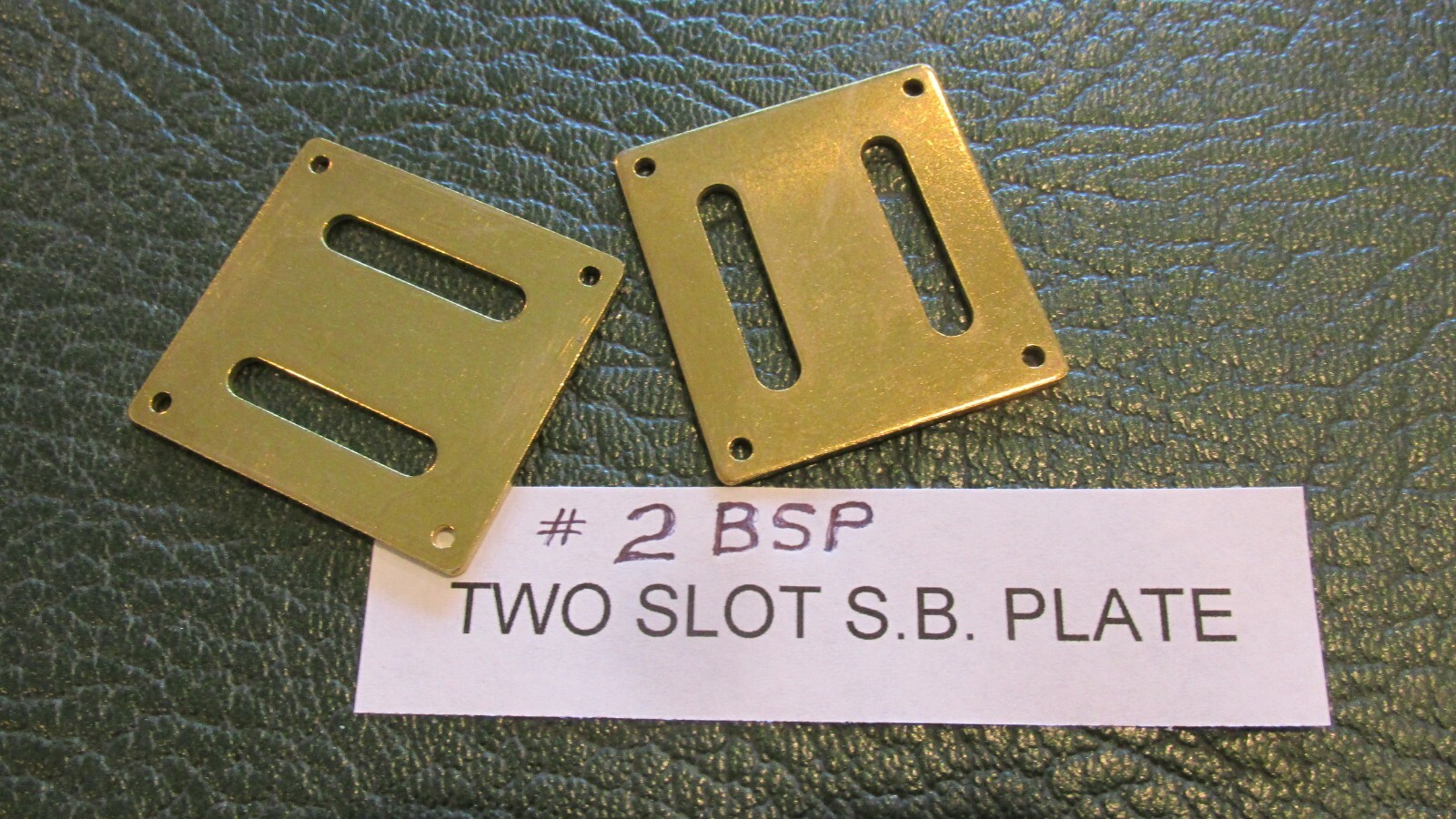 2 BSP TWO SLOT Solid Brass PLATE Leather SLOT PLATE FLAT SLOT GROMMET ...