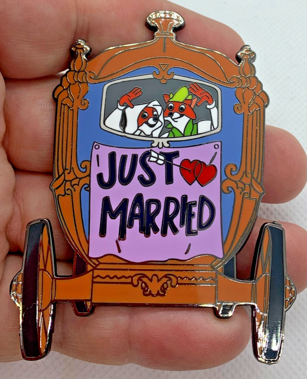 PIN ROBIN HOOD & MAID MARIAN WEDDING 3" JUMBO FANTASY BACK CARRAGE JUST ...