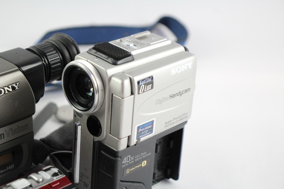 Vintage Handheld Video Cameras Inc Sony CCD-TRV46E & Sony DCR-SX34E ...