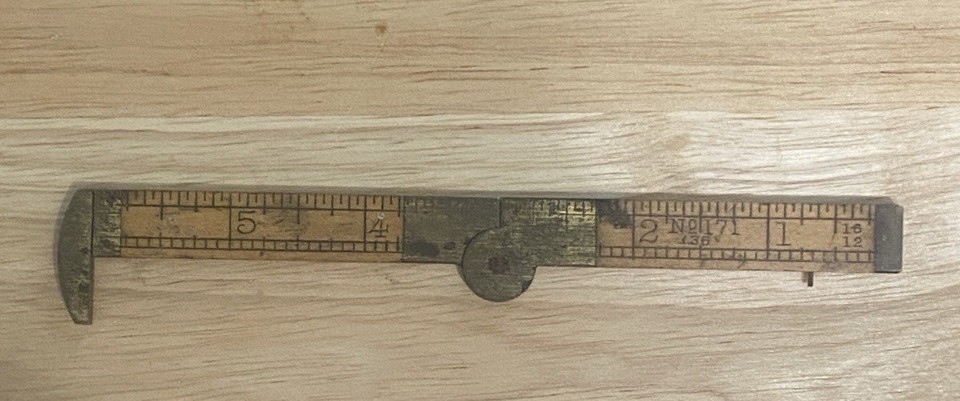 Vintage Lufkin No. 171 Caliper Folding Wood And Brass Ruler, 6 Inch | eBay