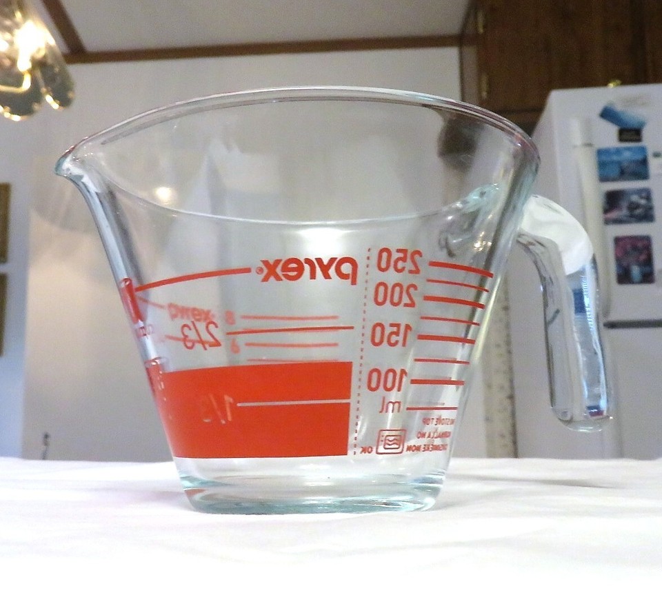 pyrex 1 cup measuring cup narrow base to look into as you pour, unique ...