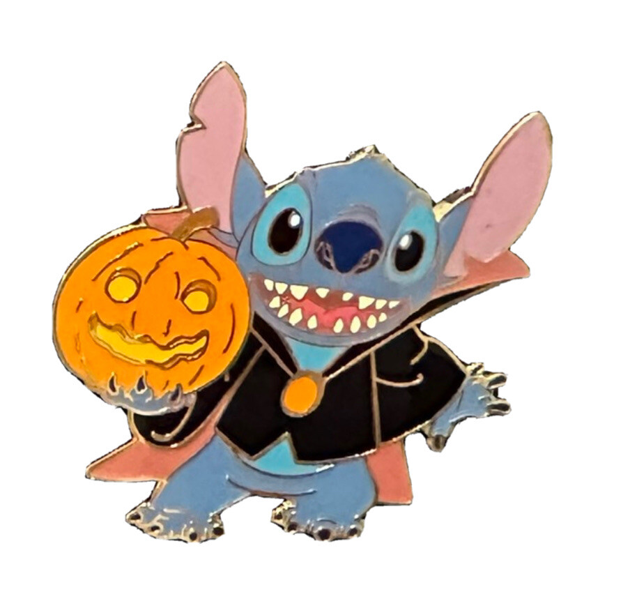 Stitch Dracula Vampire Costume Holding Pumpkin Halloween 2003 Disney ...