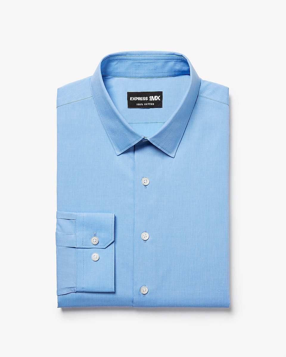EXPRESS Mens 1MX Dress Shirt Extra-Slim Solid Stretch (S) | eBay