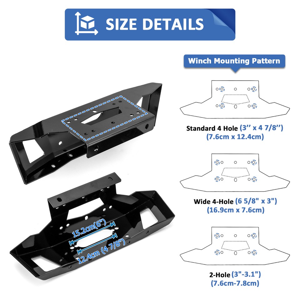 No Drill Winch Mounting Plate For Polaris RZR XP 1000/XP 4 1000 (2024 ...