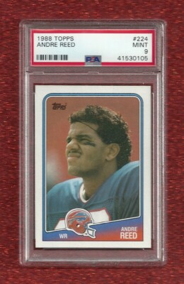 1988 TOPPS #224 ANDRE REED PSA 9 MINT POP 26 ONLY 30 HIGHER HOF BUFFALO ...