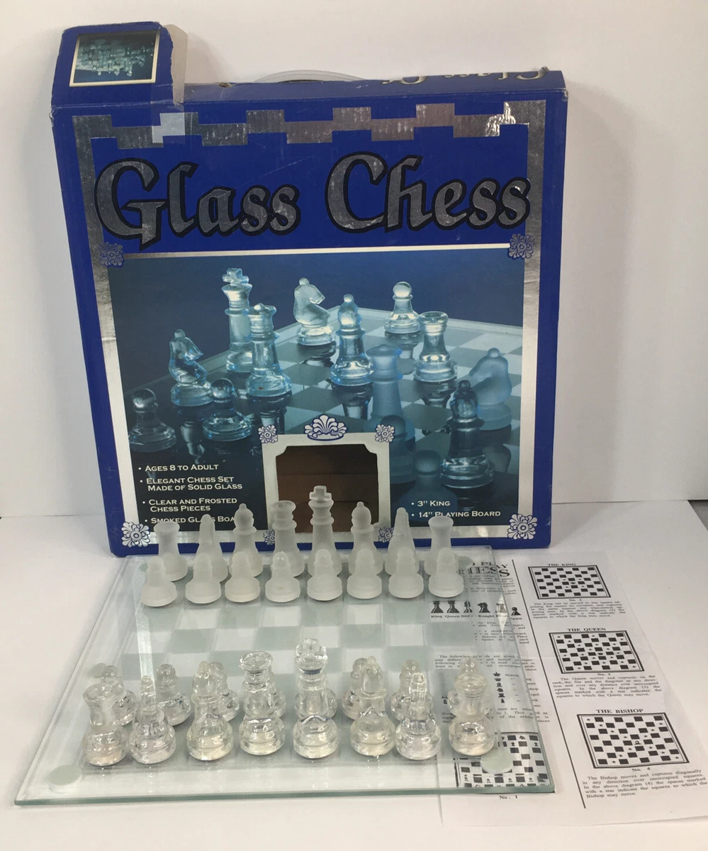 Blue Glass Chess Set