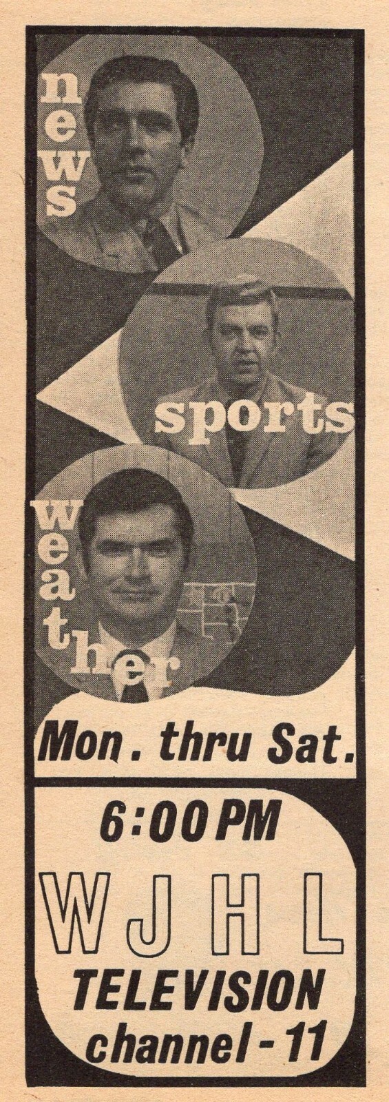 1971 WJHL TV AD ~ JOHNSON CITY,TENNESSEE NEWS REPORTERS Weather ...