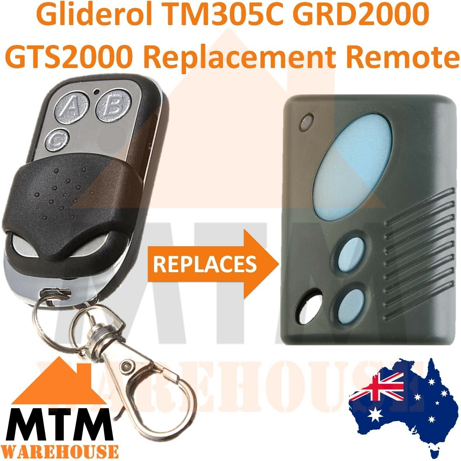 2 x Gliderol TM305-C TM305C GRD2000 GTS2000 Replacement Remote ...
